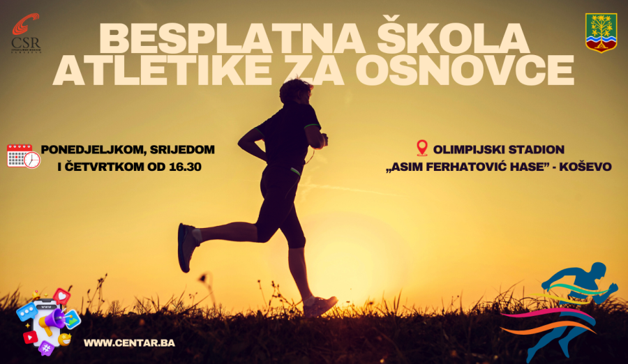 Besplatna škola atletike za osnovce | Općina Centar Sarajevo